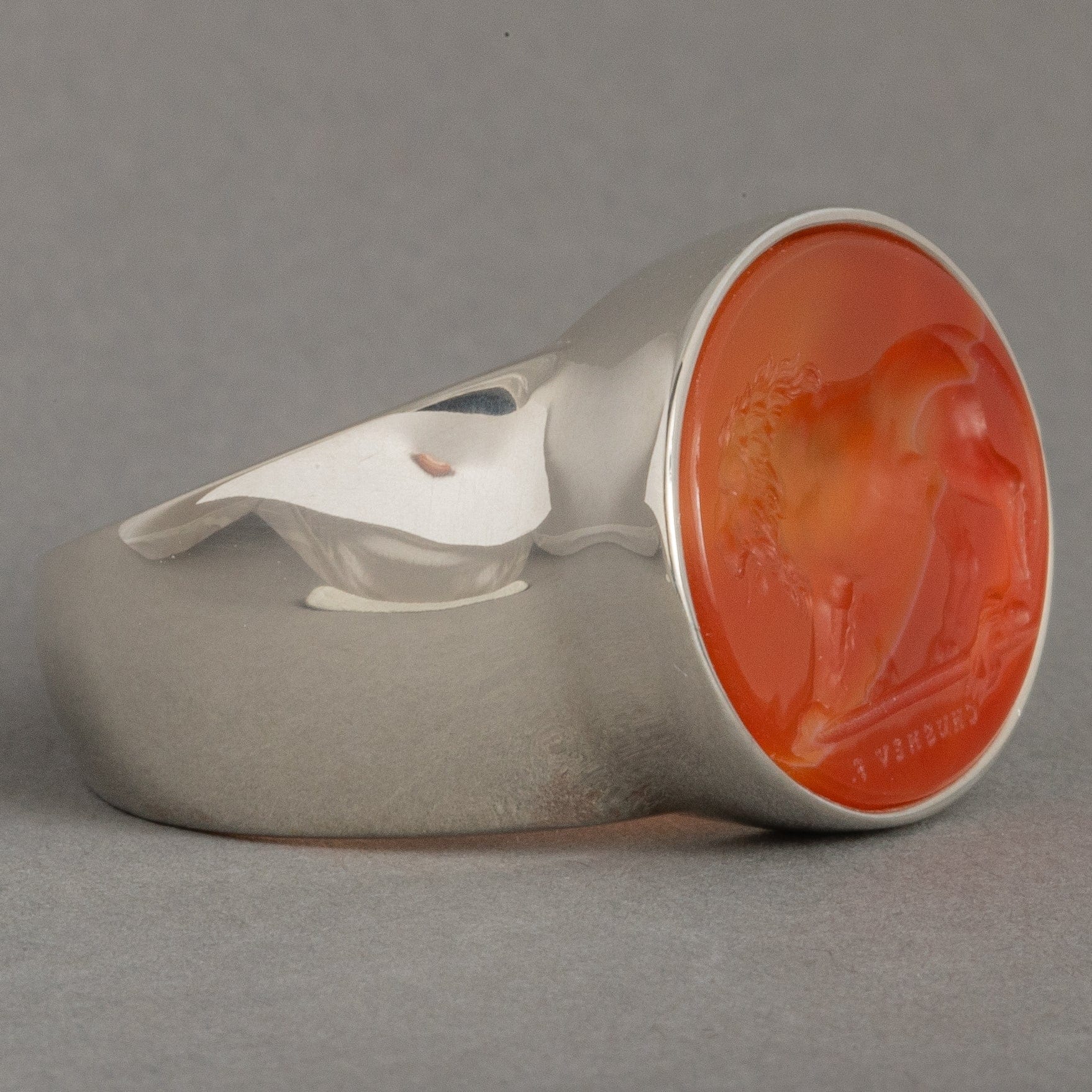 Lion Carnelian Intaglio Ring – Olithica
