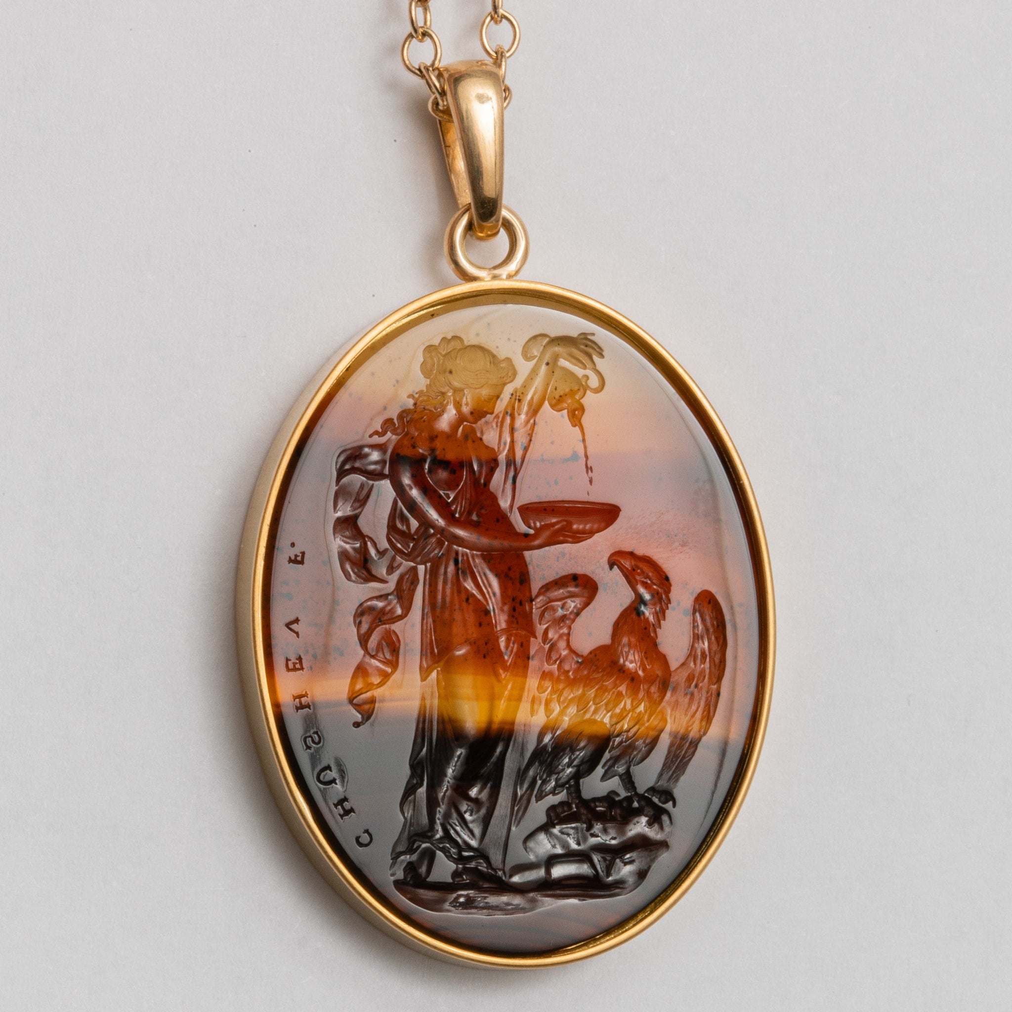 Hebe and Zeus Montana Agate Intaglio Pendant – Olithica